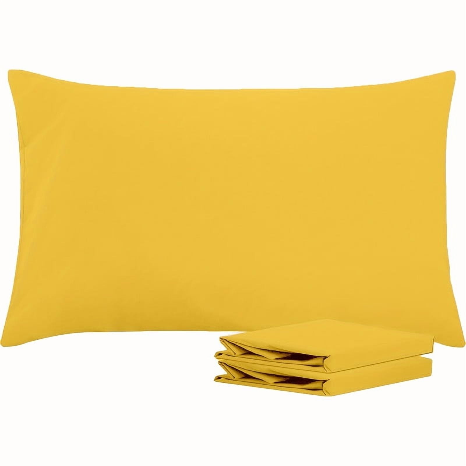 Lotechicw Pillowcase Set, Double Brushed Microfiber, Ultra Soft, Yellow ...