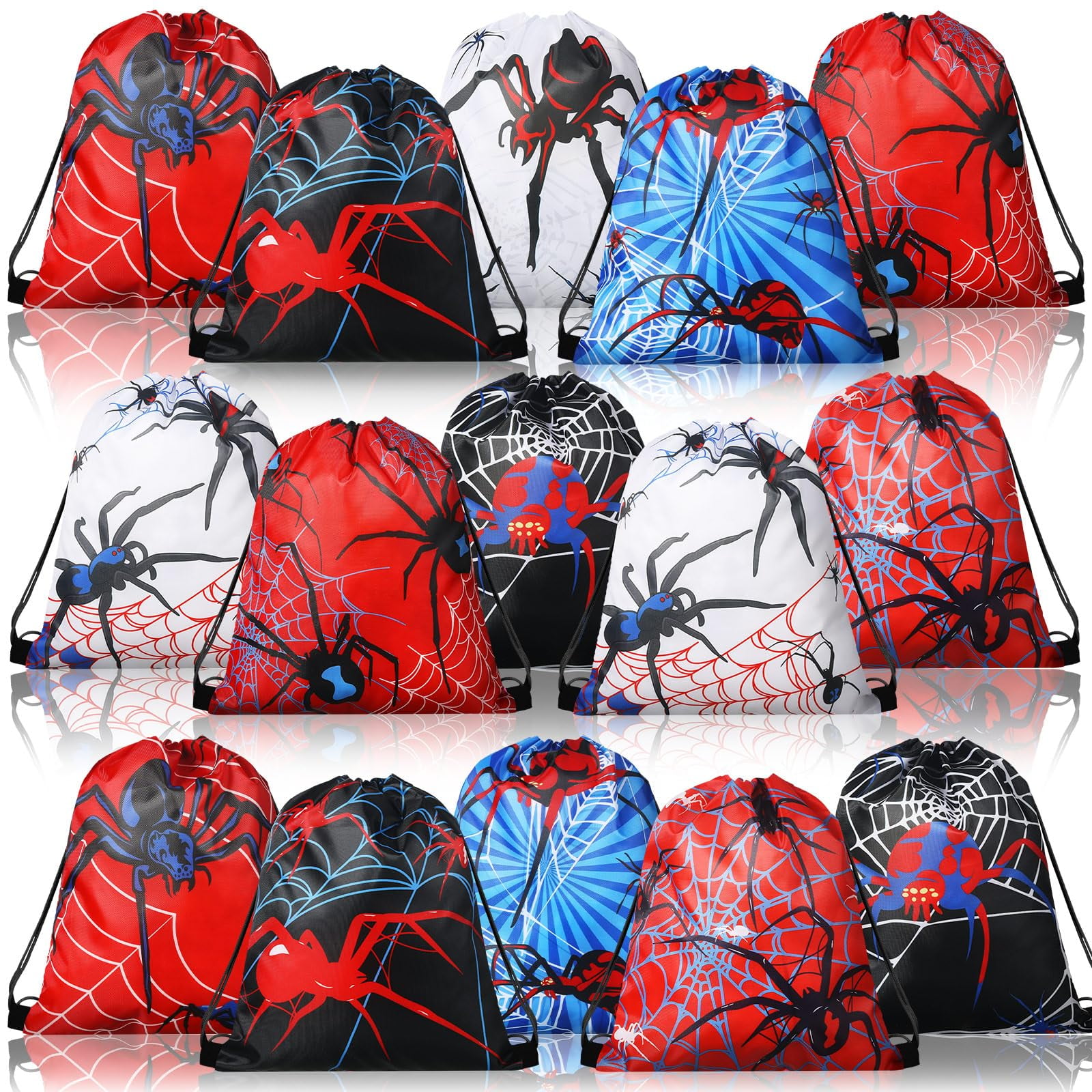 Lothee 24 Pcs Spider SSF20 Web Drawstring Bags Birthday Party ...