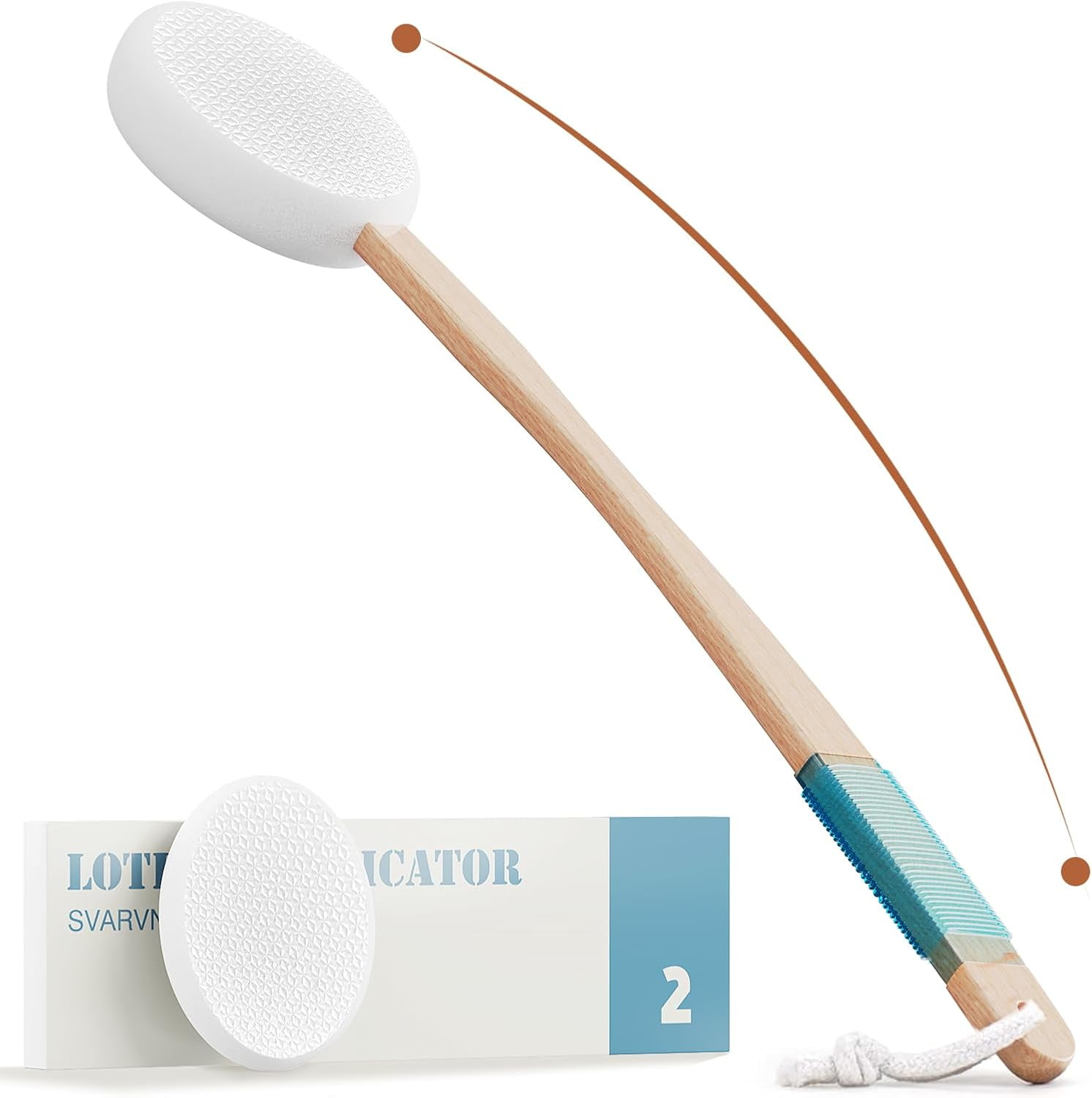Lotion Applicator for Back and Feet with 2 Replaceable Pads, 17" Back ...