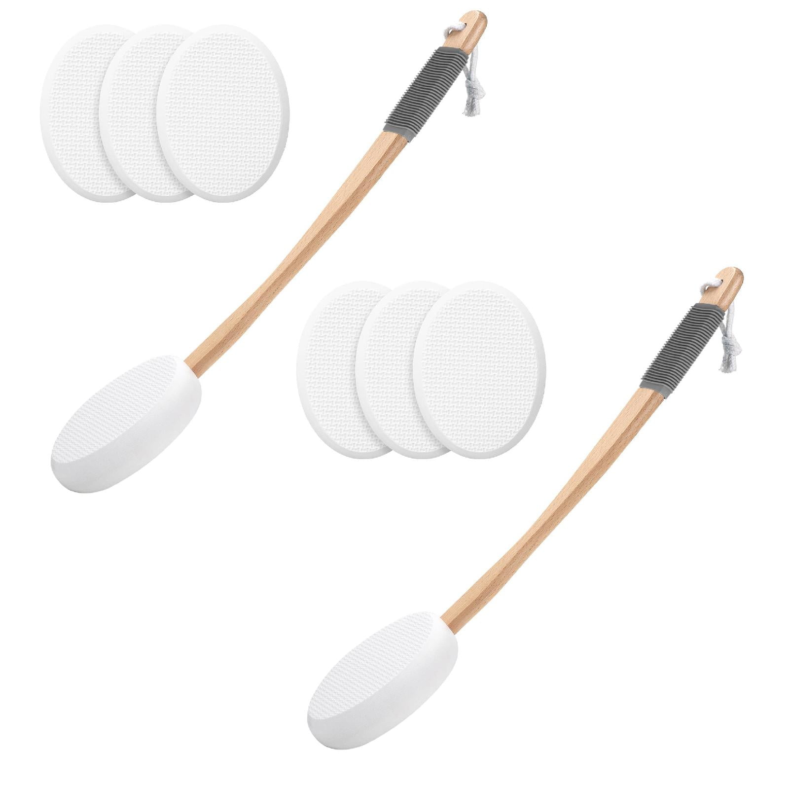 Lotion Applicator For Back Feet 3 Replaceable Pads With Long Handled