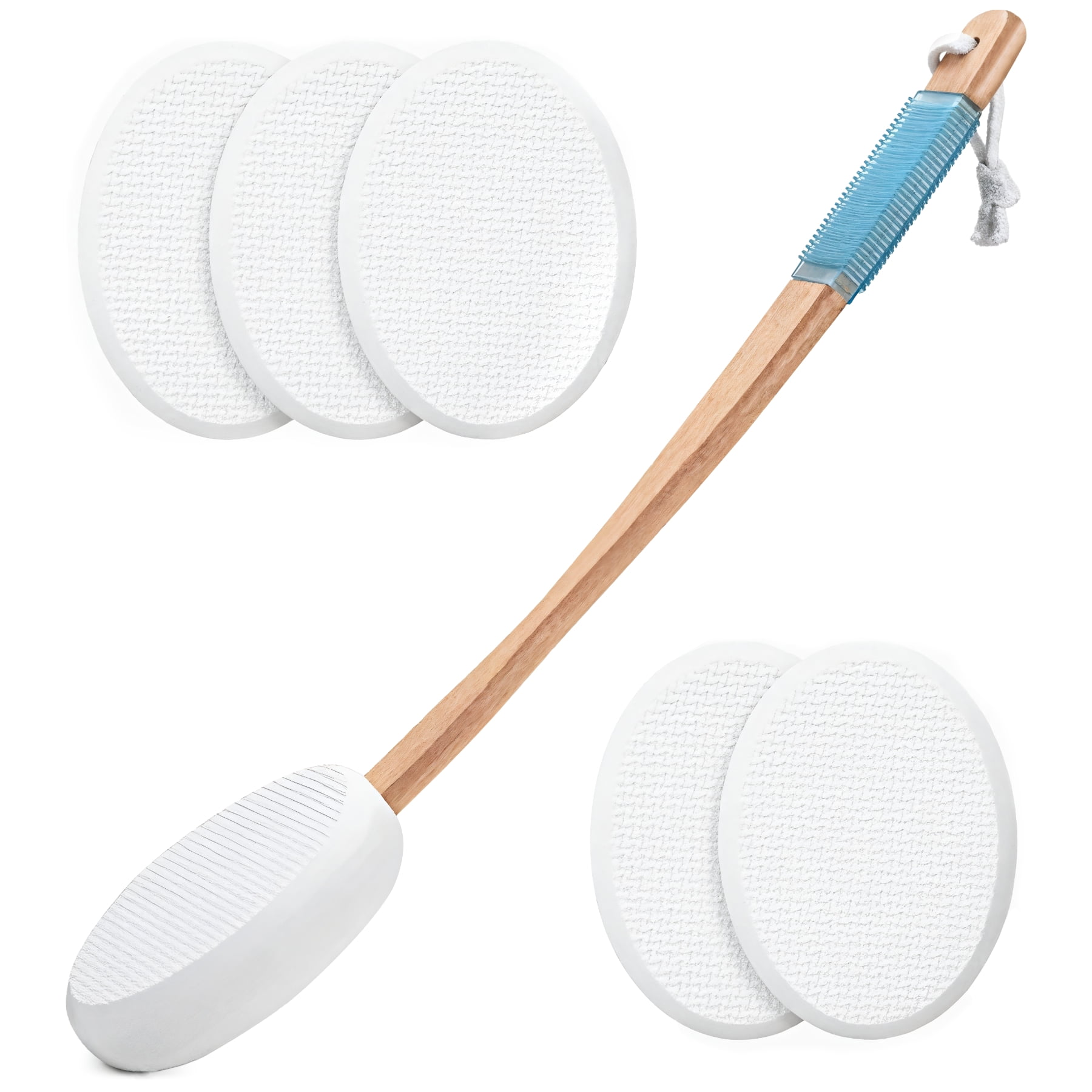 Lotion Applicator for Back, 7pcs Set Includes Wooden Handle and Six ...