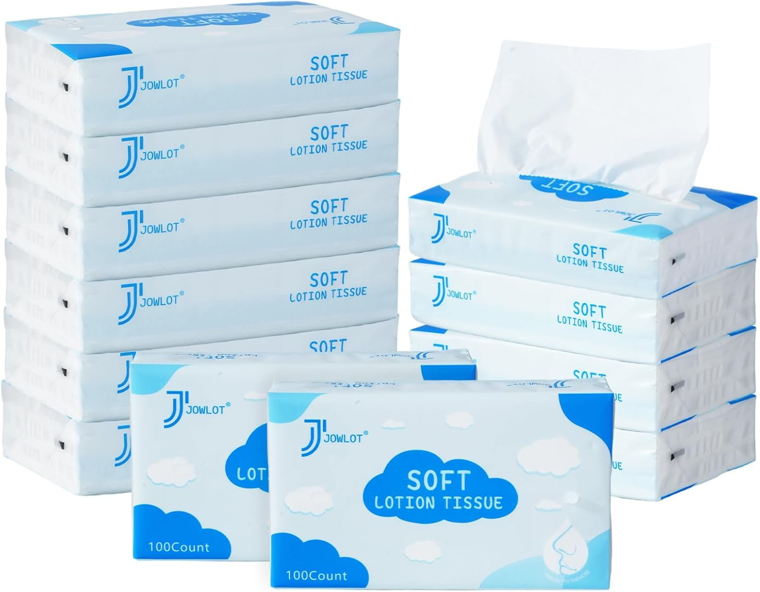 Lotion Facial Tissues - 1200 Sheets 3-Ply Ultra Soft Portable Travel ...