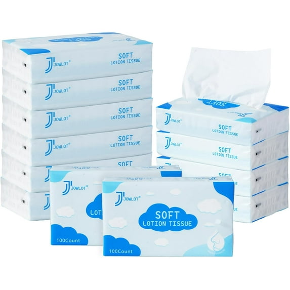 Lotion Facial Tissues - 1200 Sheets 3-Ply Ultra Soft Portable Travel ...