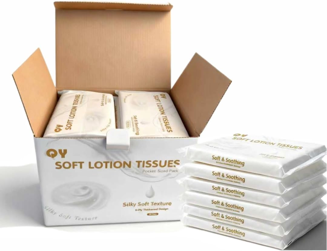 Lotion Facial Tissues,Ultra Soft 6-Ply Thicken,Travel Size Multipack ...