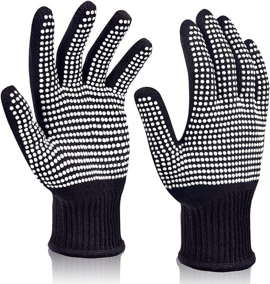 Lotpreco 2 Pcs Heat Resistant Gloves With Silicone Bumps, Professional ...