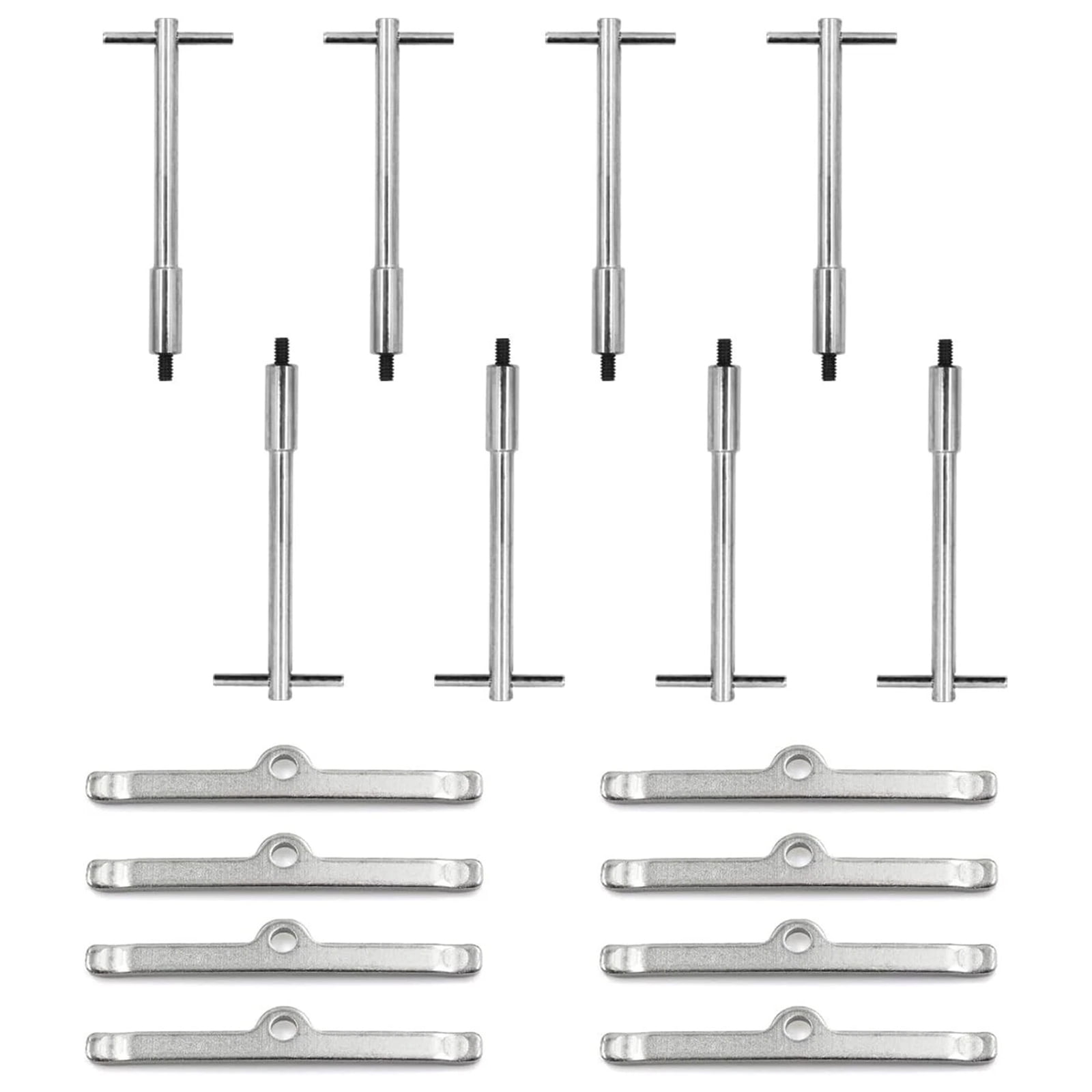 Lotpreco Bolts Tabs Chrome Tall T-bar Valve Cover Hold Down Set for ...