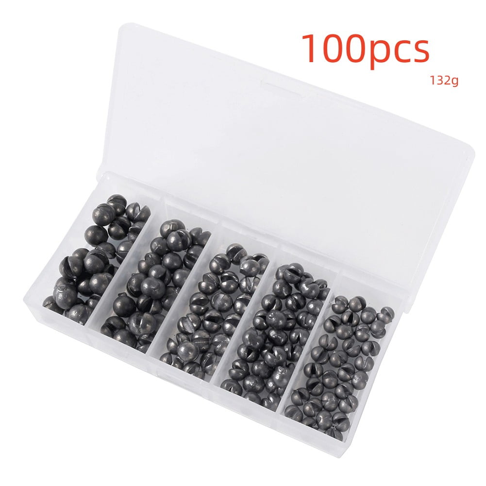 Lotpreco Fishing Weights Sinkers Kit, 100pcs Round Split Shot Sinker ...