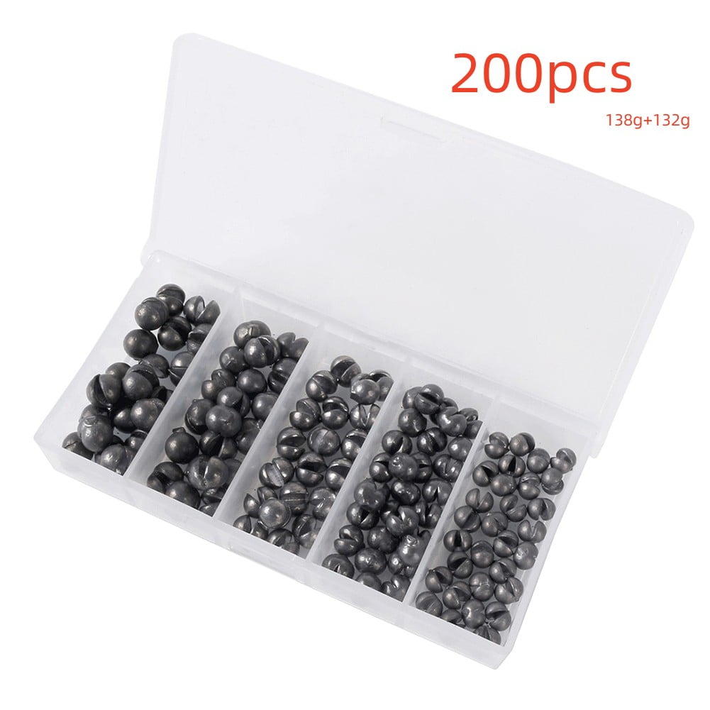 Lotpreco Fishing Weights Sinkers Kit, 200pcs Round Split Shot Sinker ...