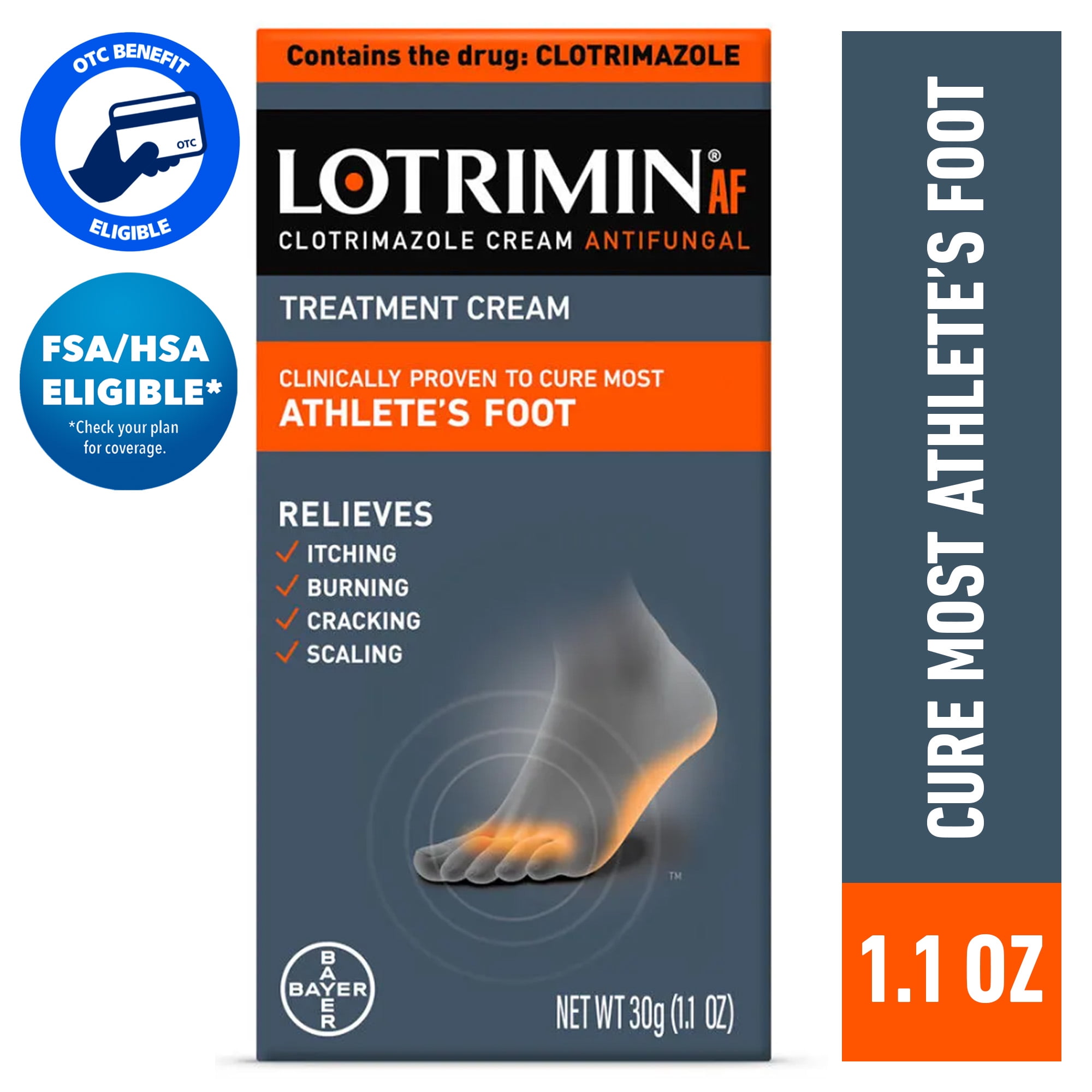Lotrimin AF Athlete's Foot Antifungal Cream, Clotrimazole Medication ...