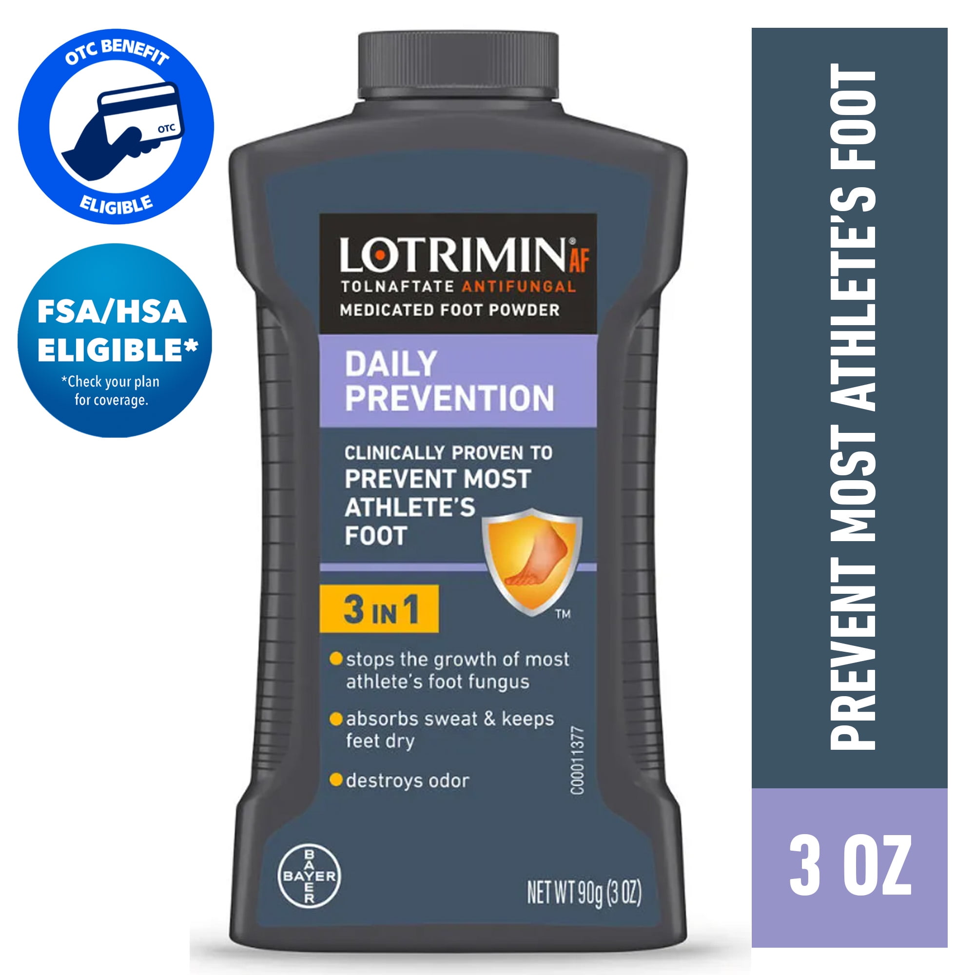 Lotrimin Athlete's Foot Daily Prevention Medicated Foot Powder, 3 oz ...