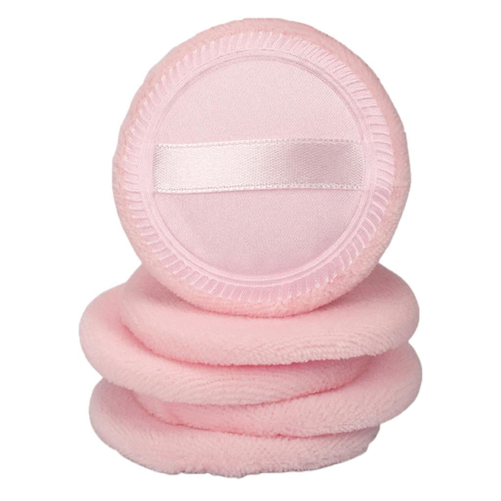 Lots 5 Round Flocking Round Blush Face Applicator Puff Blender Pink ...
