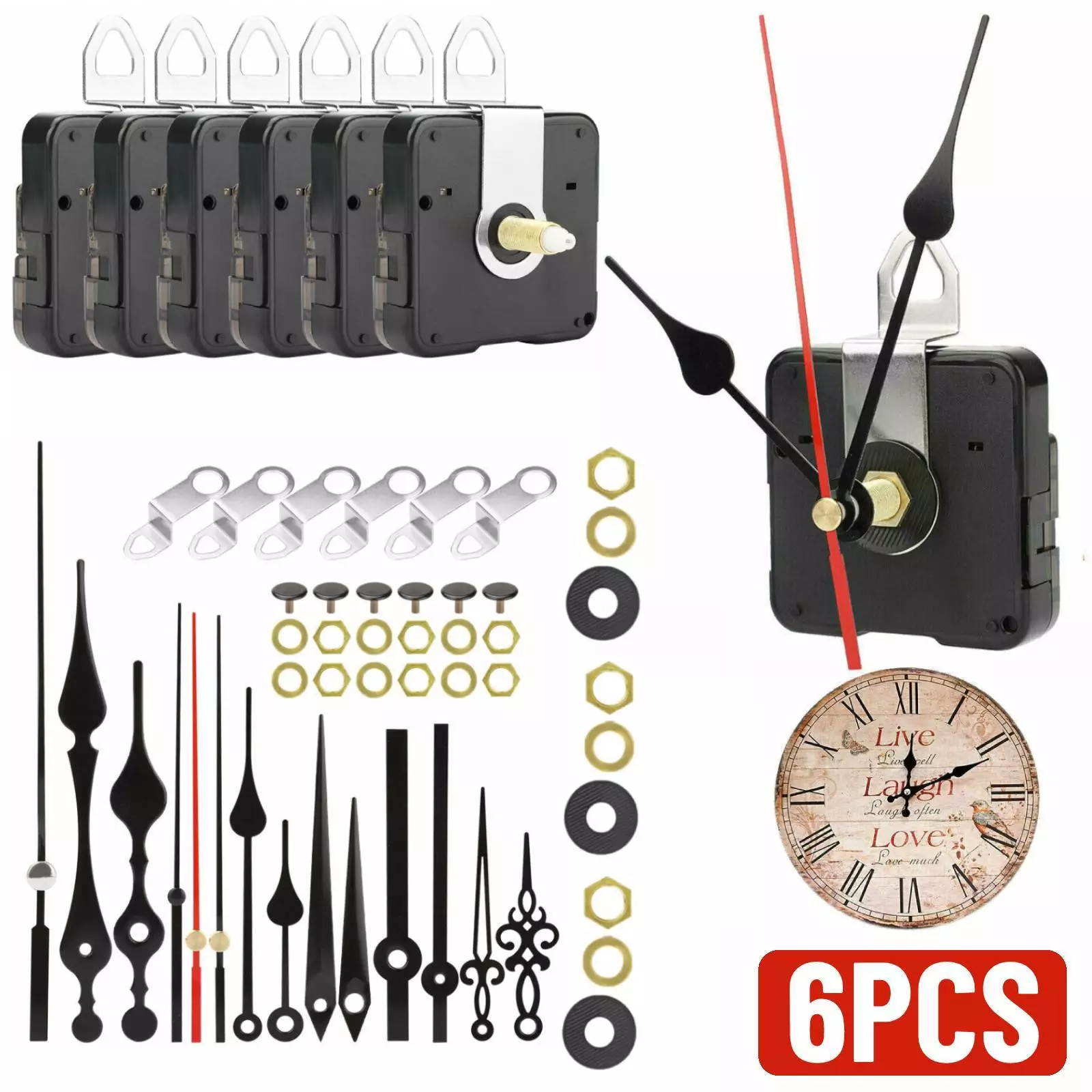 Lots DIY Wall Quartz Clock Movement Mechanism Replacement Repair Kit ...
