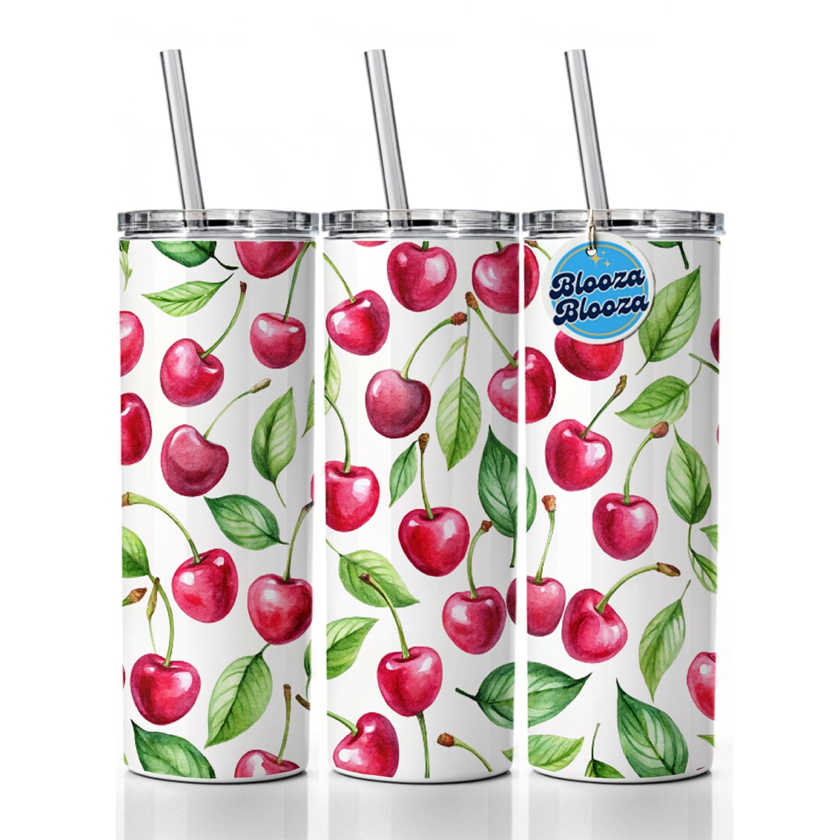 Lots Of Cherries 20oz Insulated Water Bottle Skinny Tumbler Includes ...