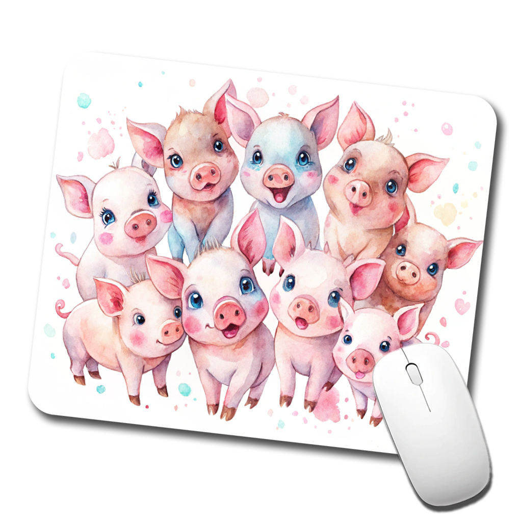 Lots Of Cute Pigs Watercolor Mouse Pad Low Profile Gaming Mat - Walmart.com