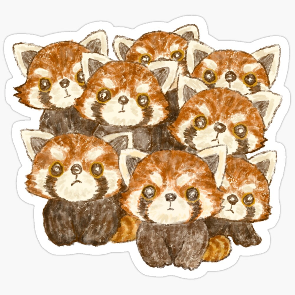 Lots Of Red Pandas Sticker Phone Decal Water Bottle Stickers Car Decals ...