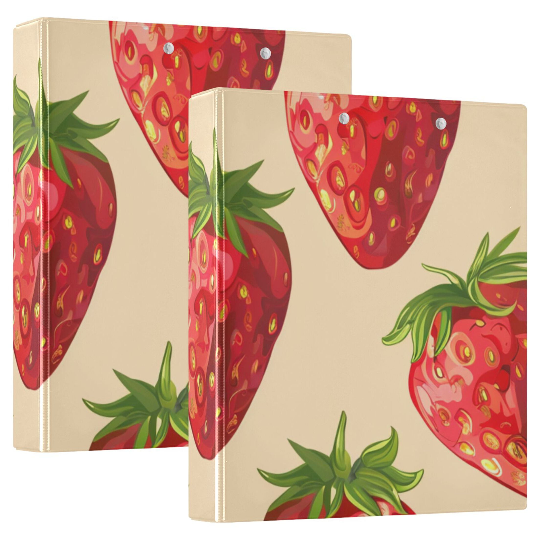 Lots Of Strawberries 3 Ring Binders 1.5 inch Hardcover File Folders with Interior Pockets A4 ...