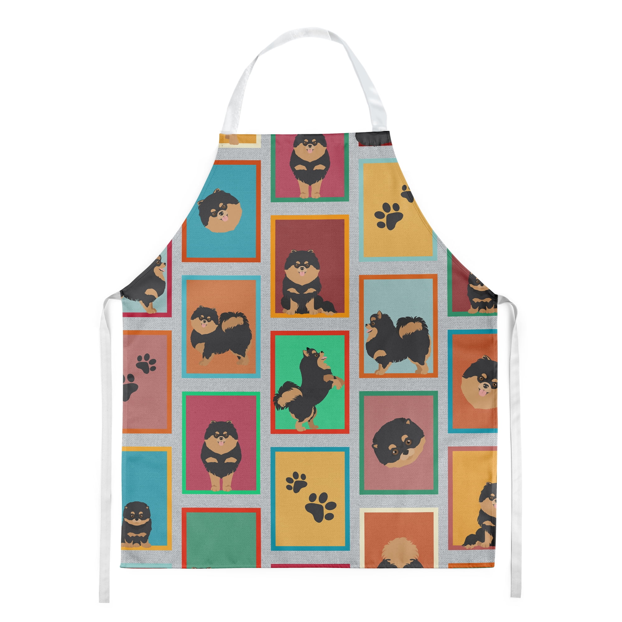 Lots of Black and Tan Pomeranian Apron 27 in x 30 in - Walmart.com