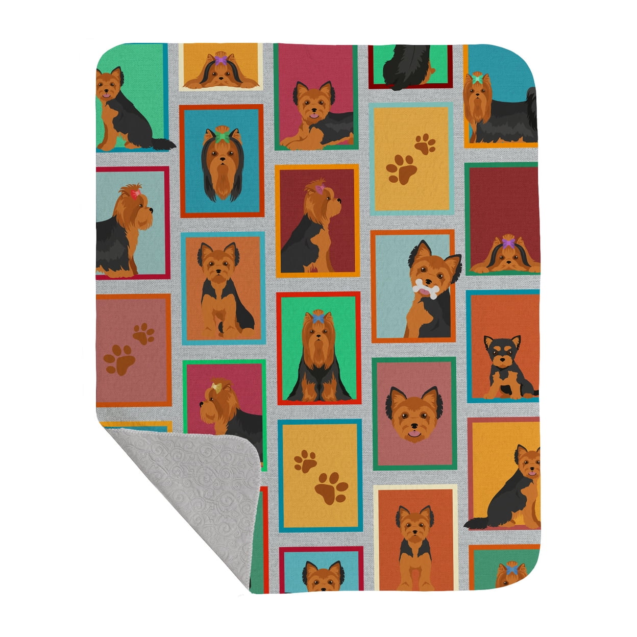 Lots of Black and Tan Yorkie Quilted Blanket 50x60 - Walmart.com
