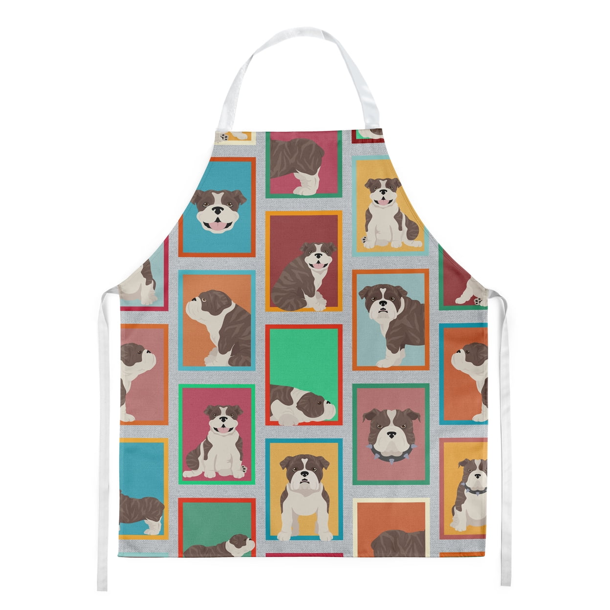 Caroline's Treasures Lots of Brindle English Bulldog Apron 27x30 ...