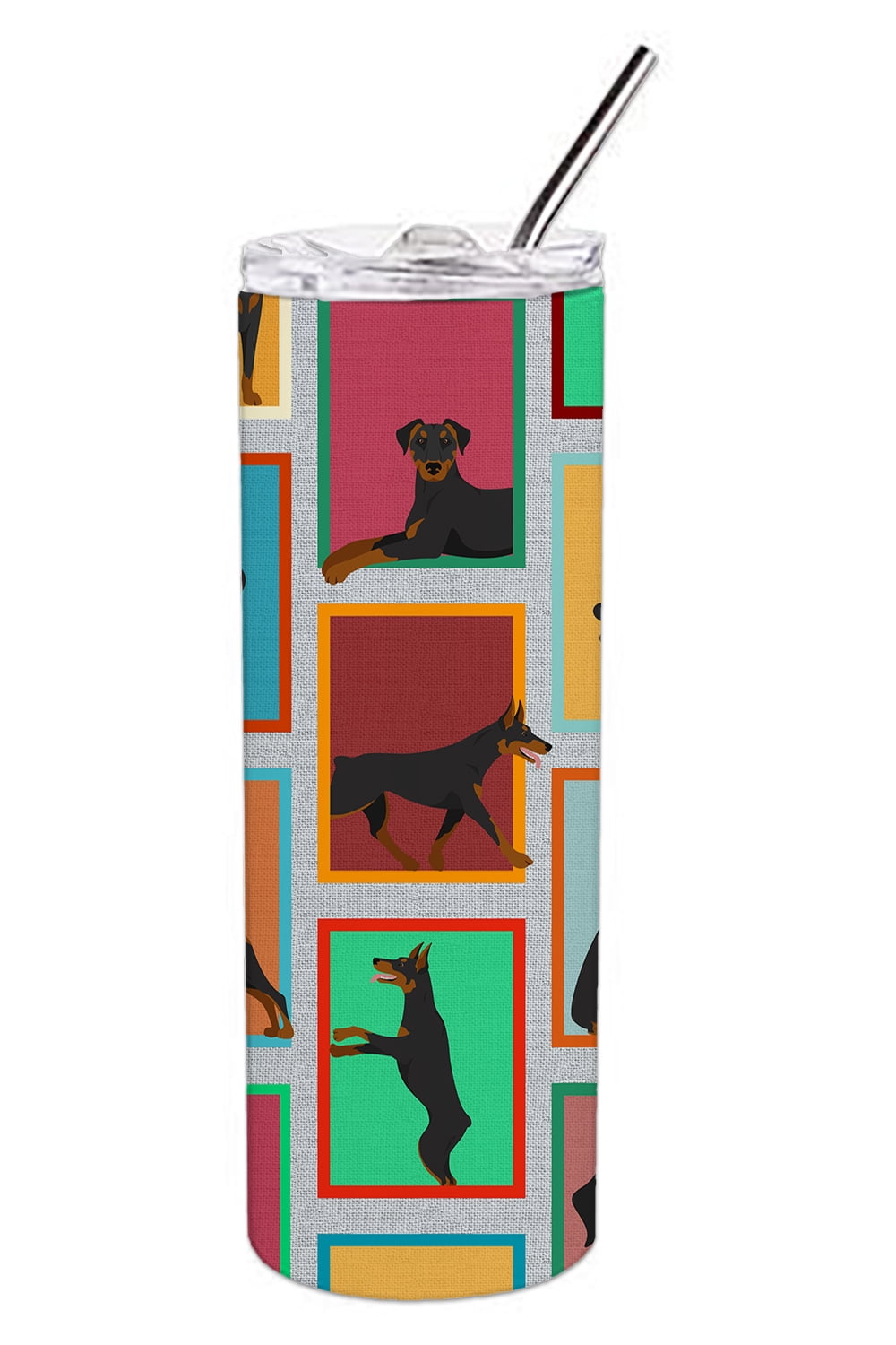 Lots of Doberman Pinscher Stainless Steel 20 oz Skinny Tumbler 3 in x 8 ...