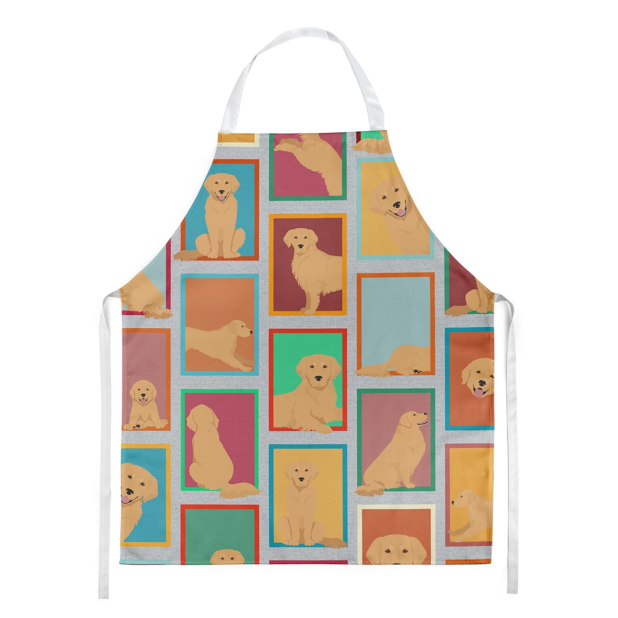 Caroline's Treasures Golden Retriever Apron 27x30 Polyester Dog Artwork ...