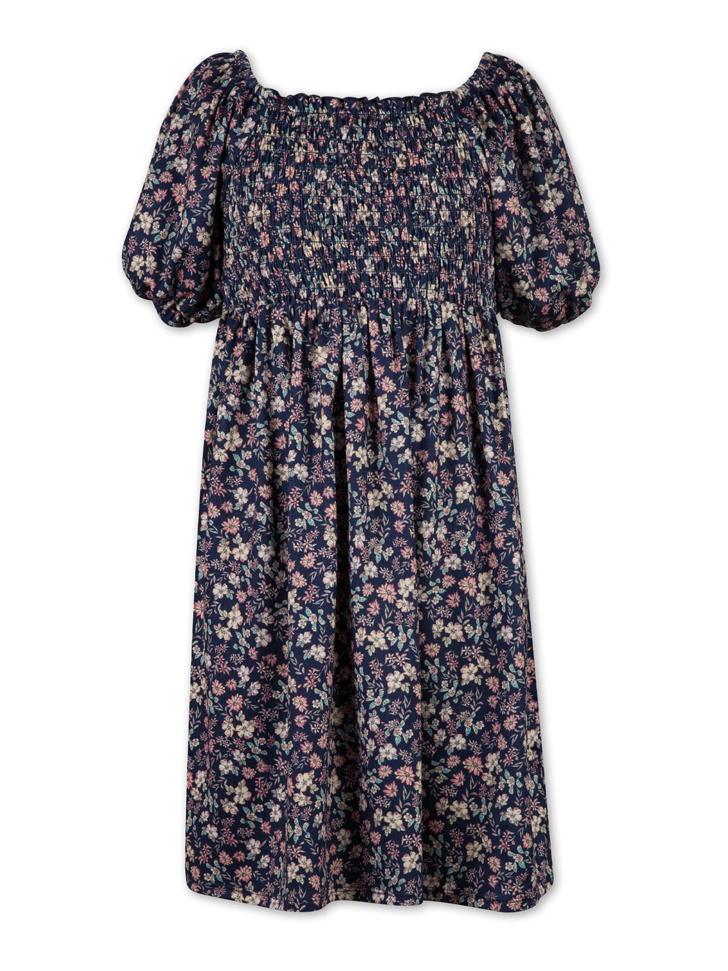 Lots of Love By Speechless Girls Puff Sleeve Smocked Printed Dress ...