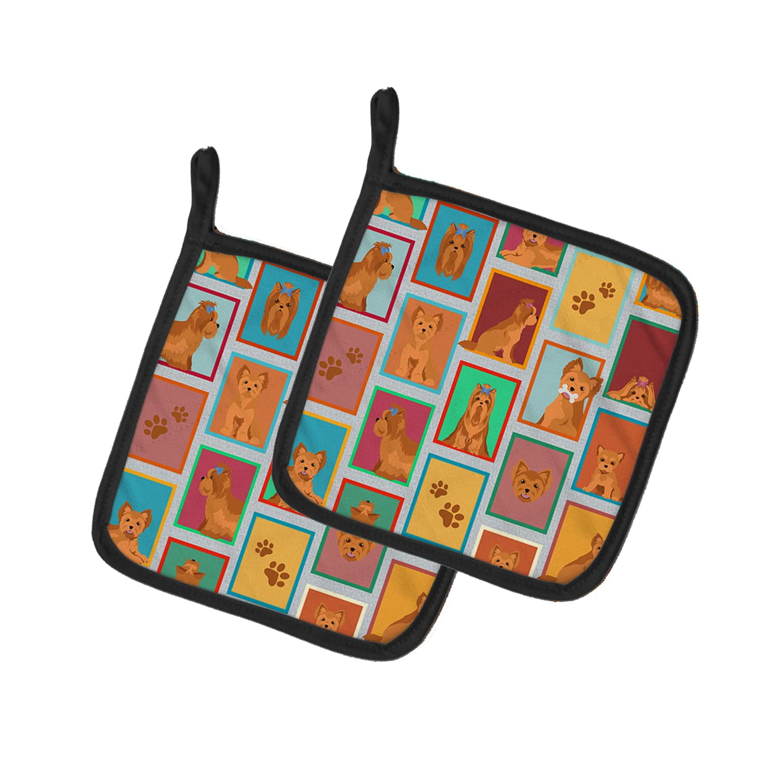 Lots of Red Yorkie Pair of Pot Holders 7.5 in x 7.5 in - Walmart.com