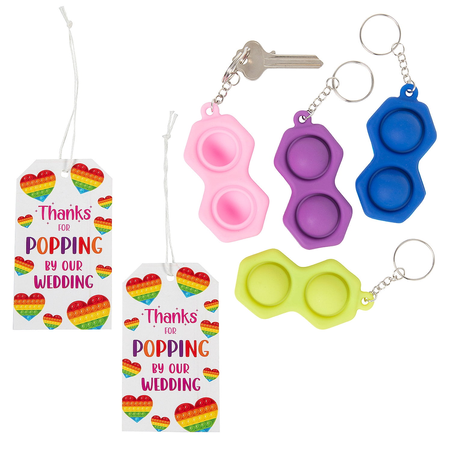 Lotsa Pops Popping Toys Keychain Wedding Favors with Card for 24 ...