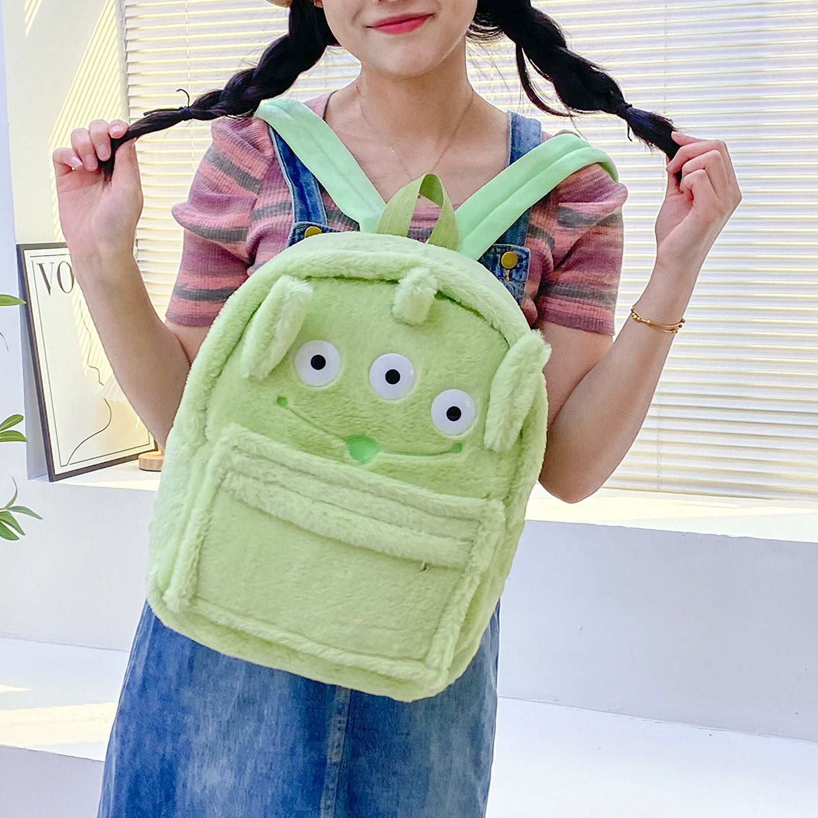 Lotso Alien Cartoon Funny Plush Backpack Students Large Capacity Bag ...