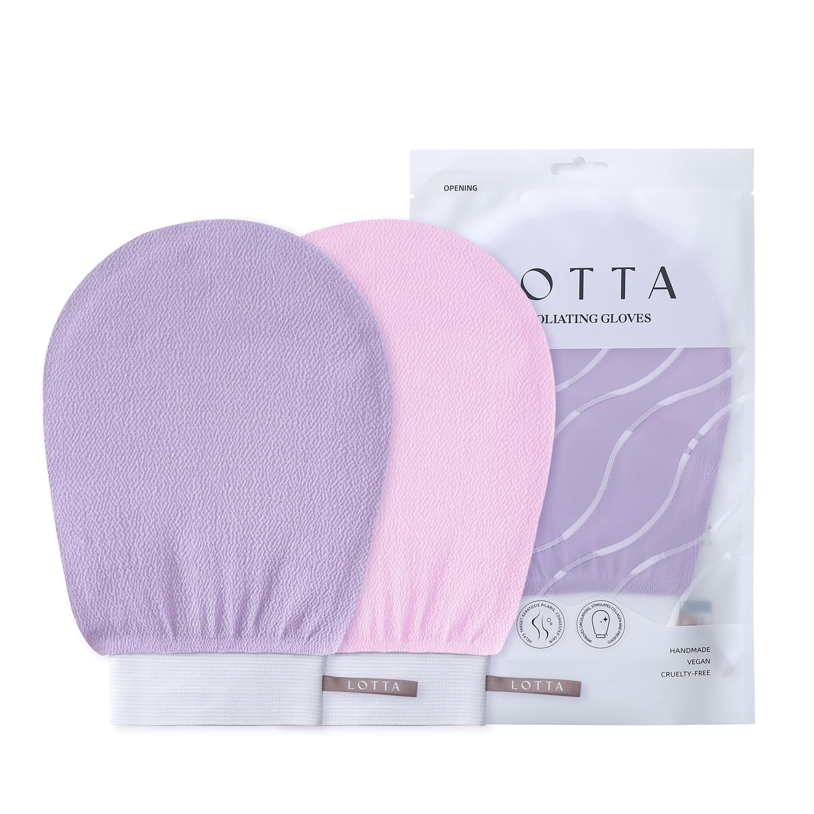 Lotta Exfoliating Gloves 2Pcs SBF3 Deep Exfoliation Mitt of 150D Shower ...