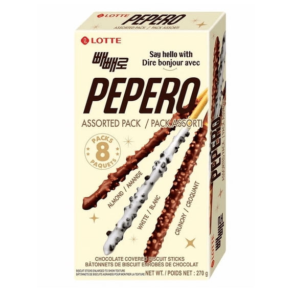Lotte Assorted Pack Pepero Chocolate Covered Biscuit Sticks- Almond (3 ...