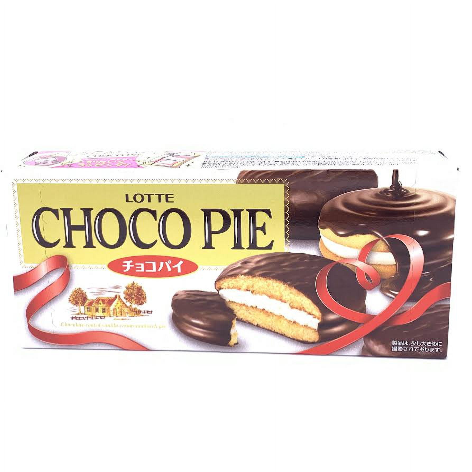 Lotte Choco Pie - Chocolate Coated Vanilla Cream Sandwich Pie 6pcs ...
