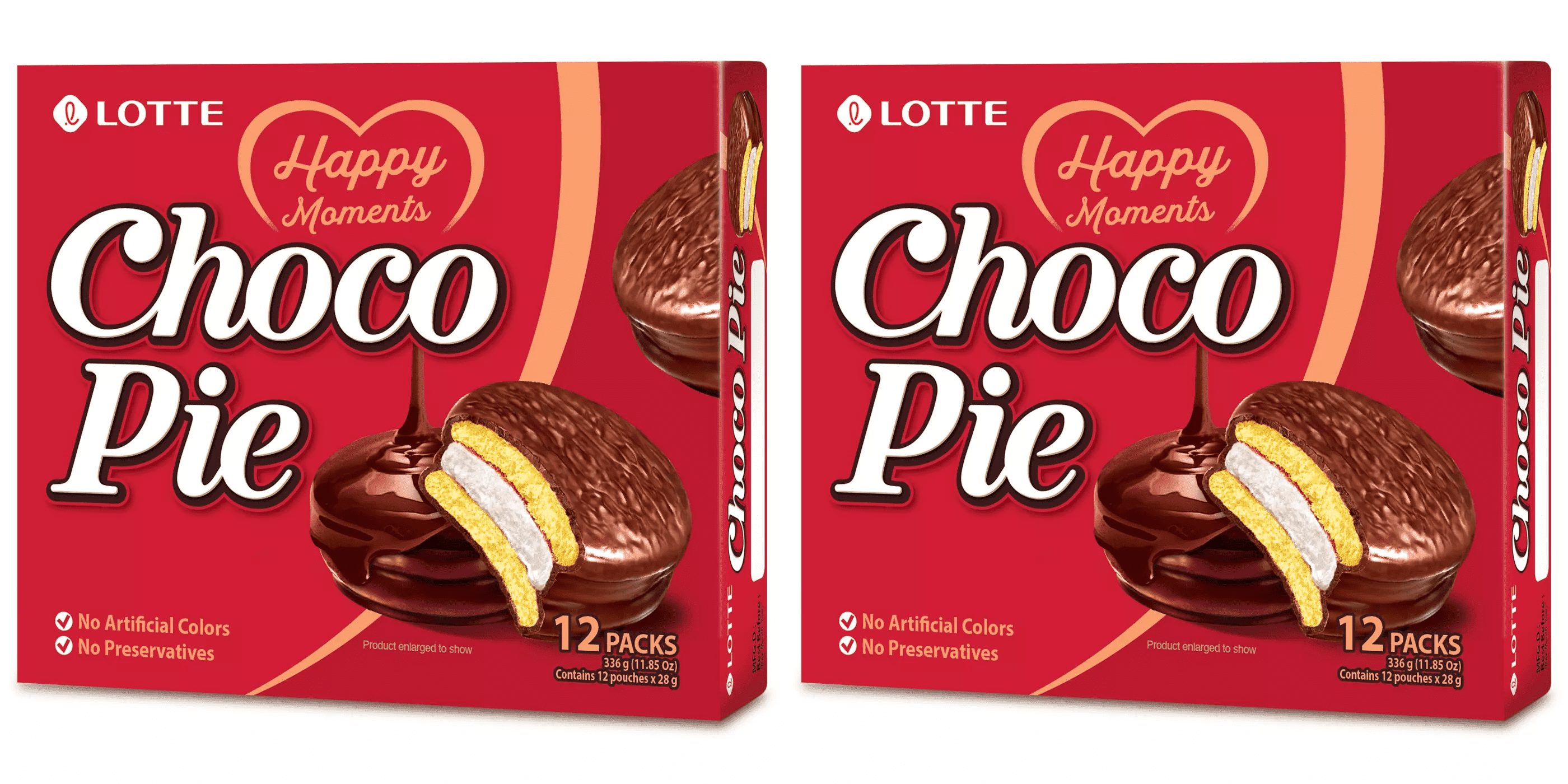 Lotte Choco Pie Snack Cake Packs Chocolate Covered Soft Cakes, 12 ct ...