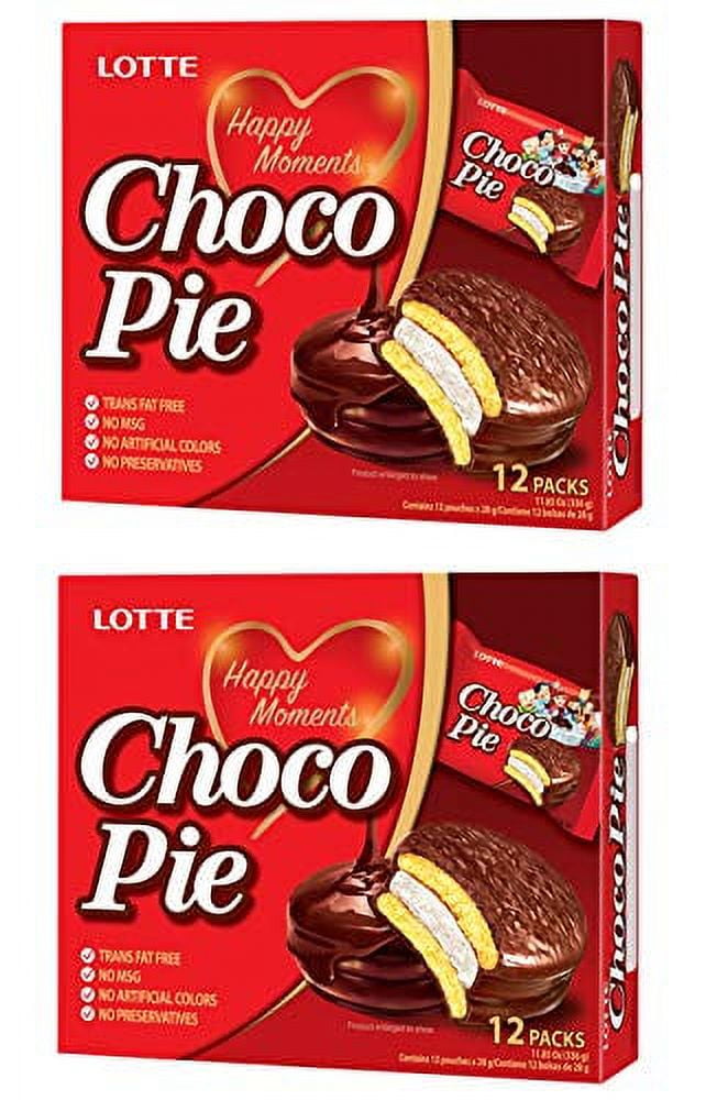 Lotte Choco Pie Chocolate Dessert Bakery, 2 Packs - Perfect for ...