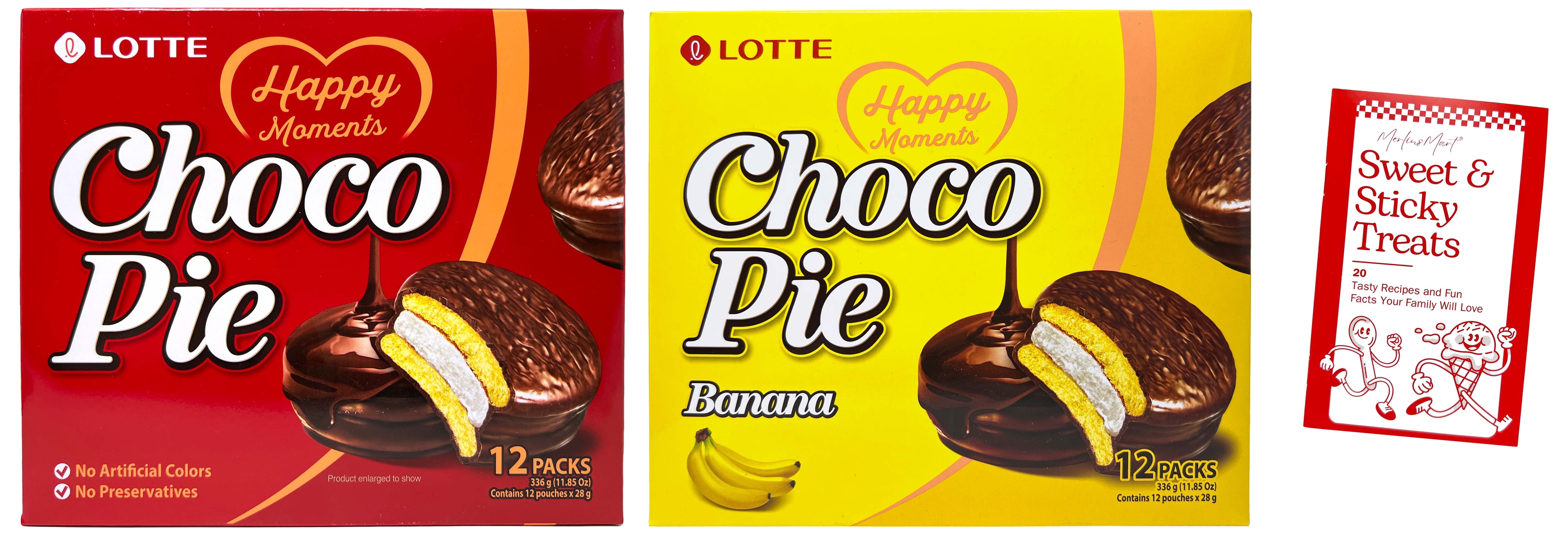 Lotte Chocolate Covered Cream Filled Sandwich Cookies Baked 2 Flavor ...