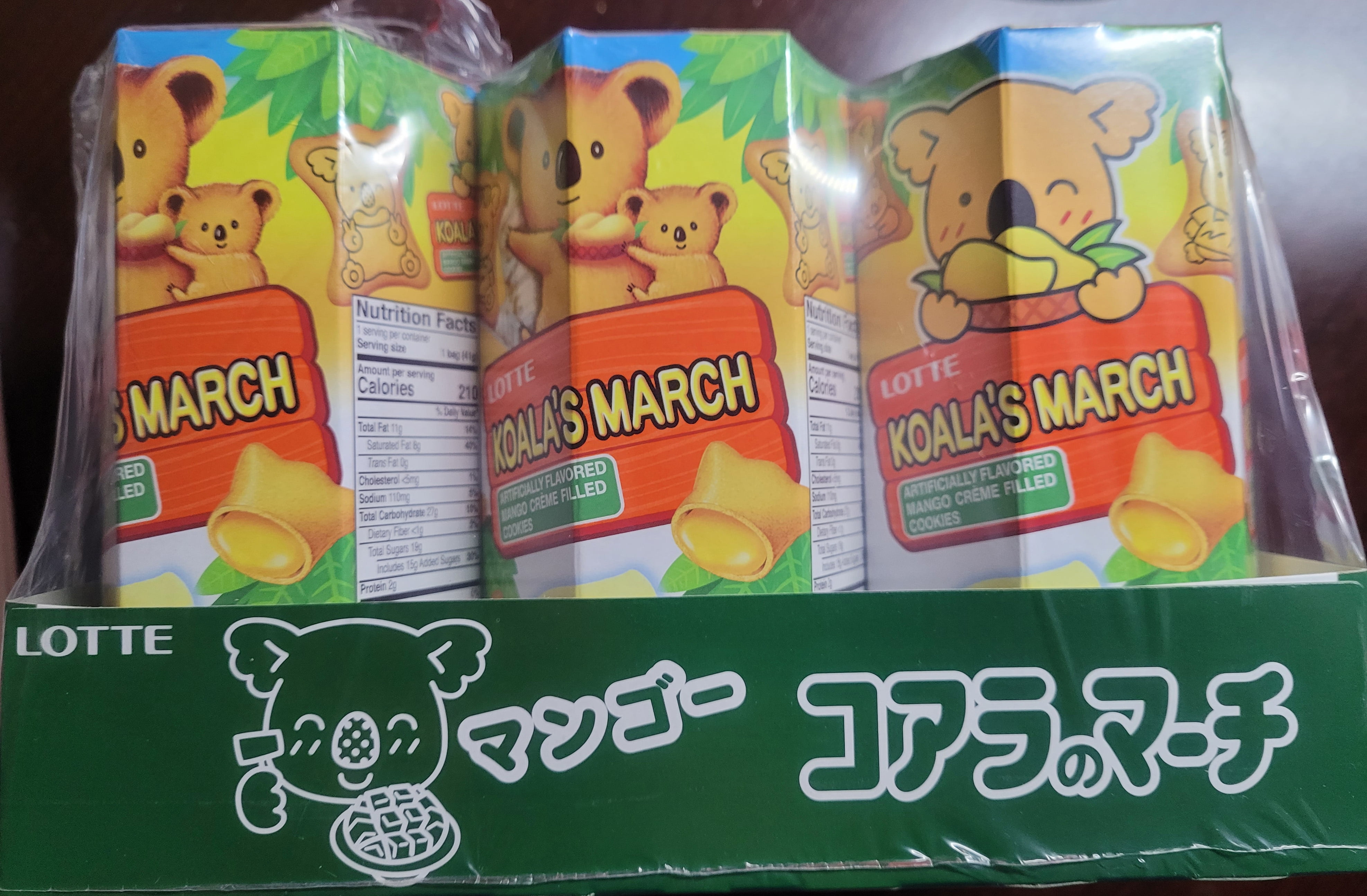 Lotte Koala Cookie, Mango Flavor Cream Filled 1.45 oz x6 - Walmart.com