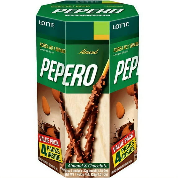 Lotte Pepero Almond 4 Pack - Walmart.com