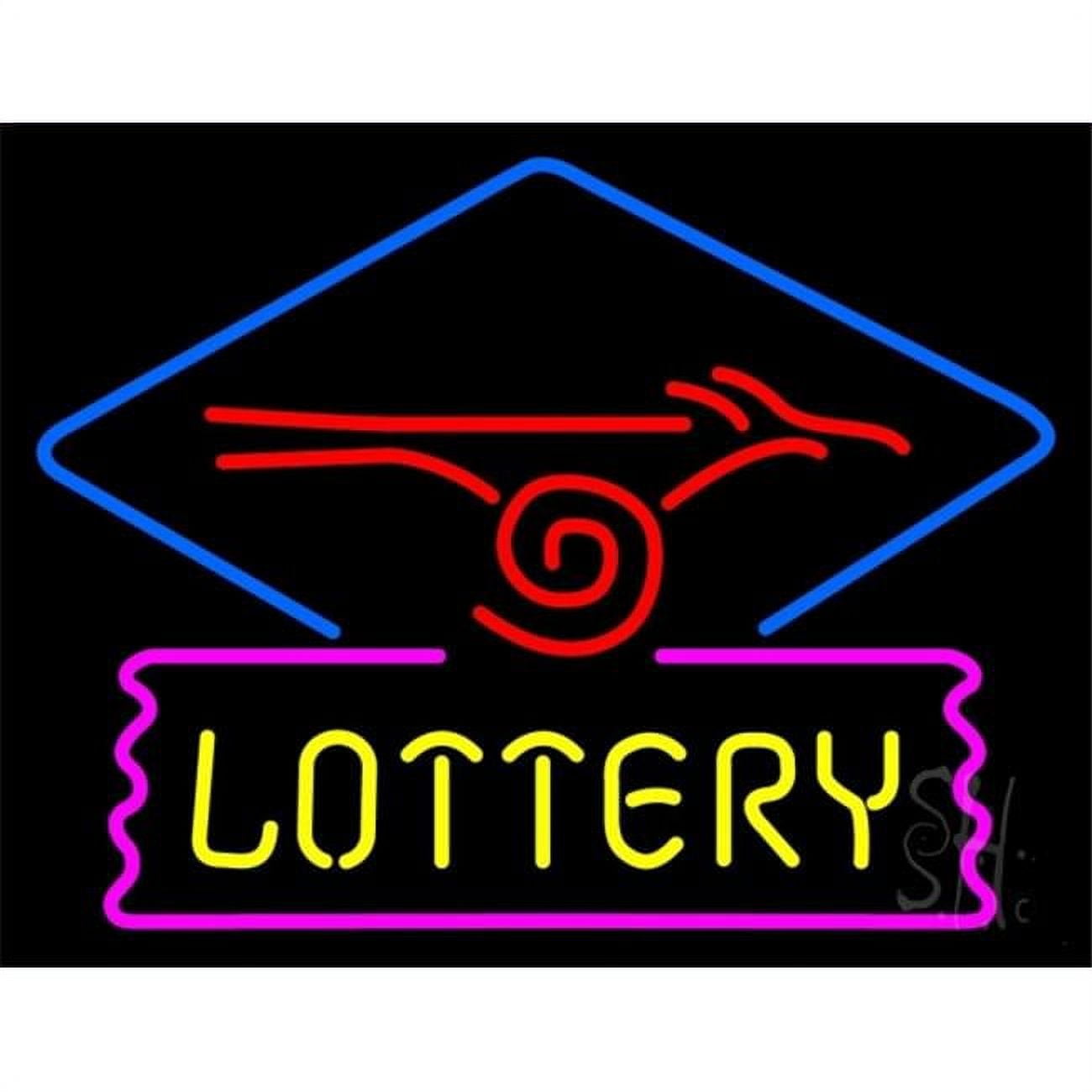Lottery Logo Neon Sign 24'' Tall x 31'' Wide x 3'' Deep - Walmart.com