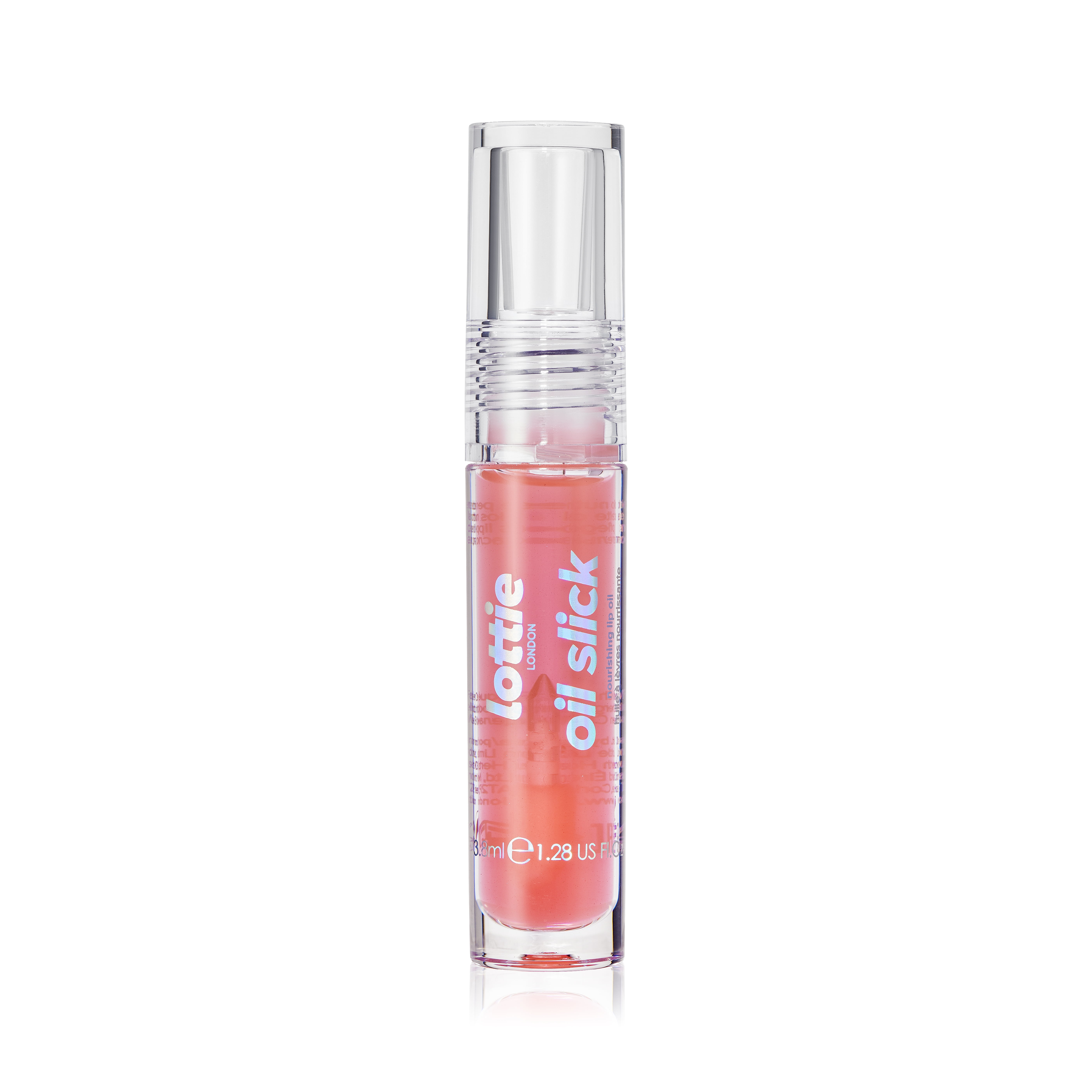 Lottie London Oil Slick, 100% Vegan Lip Oil, Peachy Cheeks, 0.12 fl oz ...
