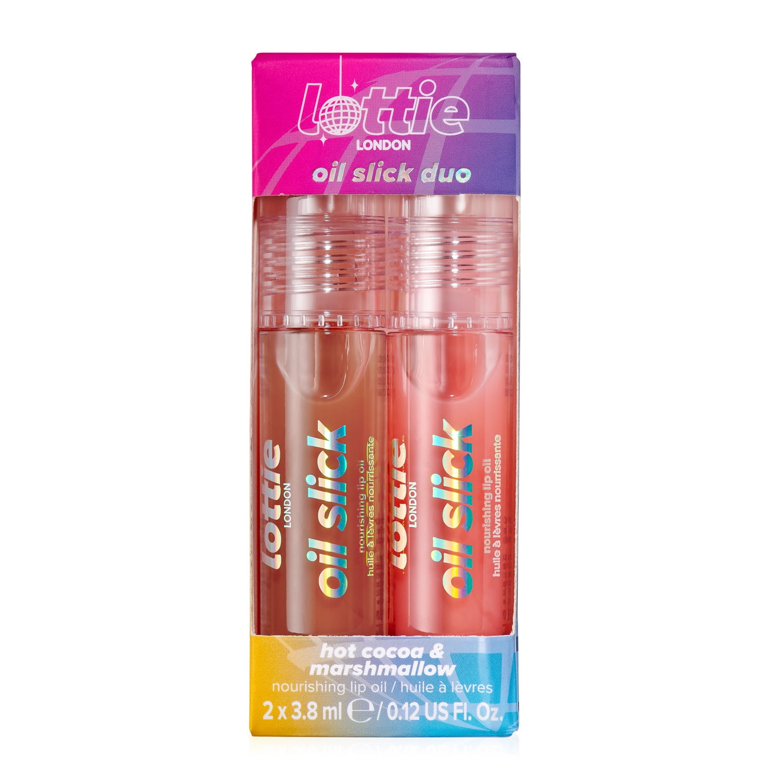 Lottie London Oil Slick Duo, 100% Vegan Lip Oils, Hot Cocoa ...
