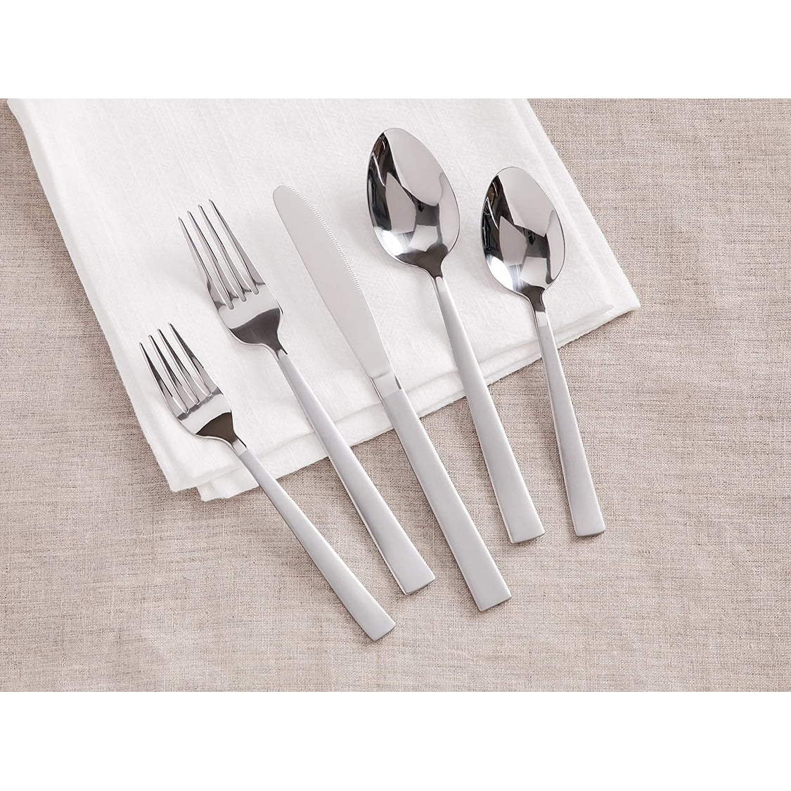 Lotus 20-Piece Silverware Set Flatware Stainless Steel Utensils for ...