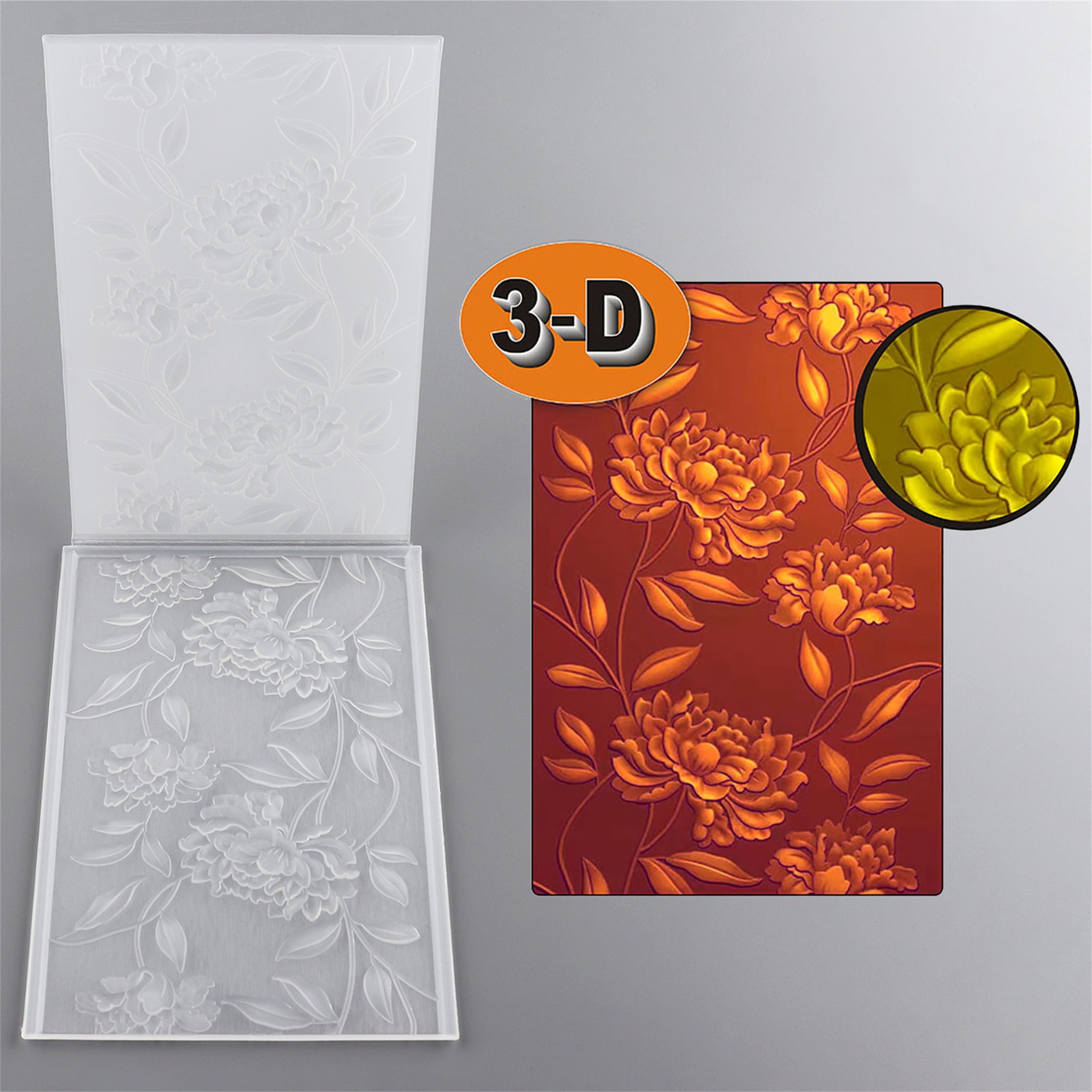 Lotus 3D Embossing Folders for Card Making,6.3x4.5 inch 3D Textured ...