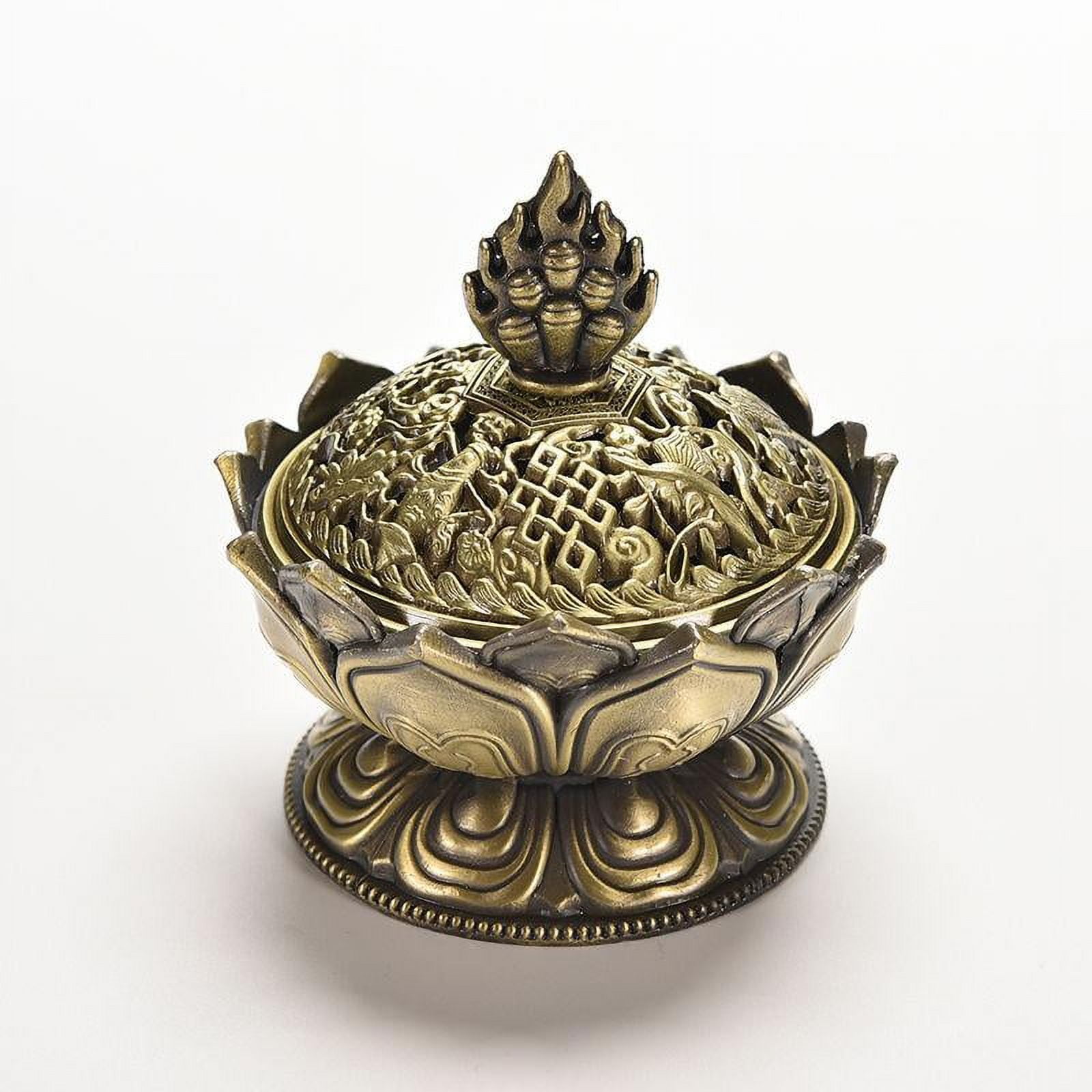 Lotus Backflow Smoke Burner Holder Censer f/Cone Stick Decor - Walmart.com