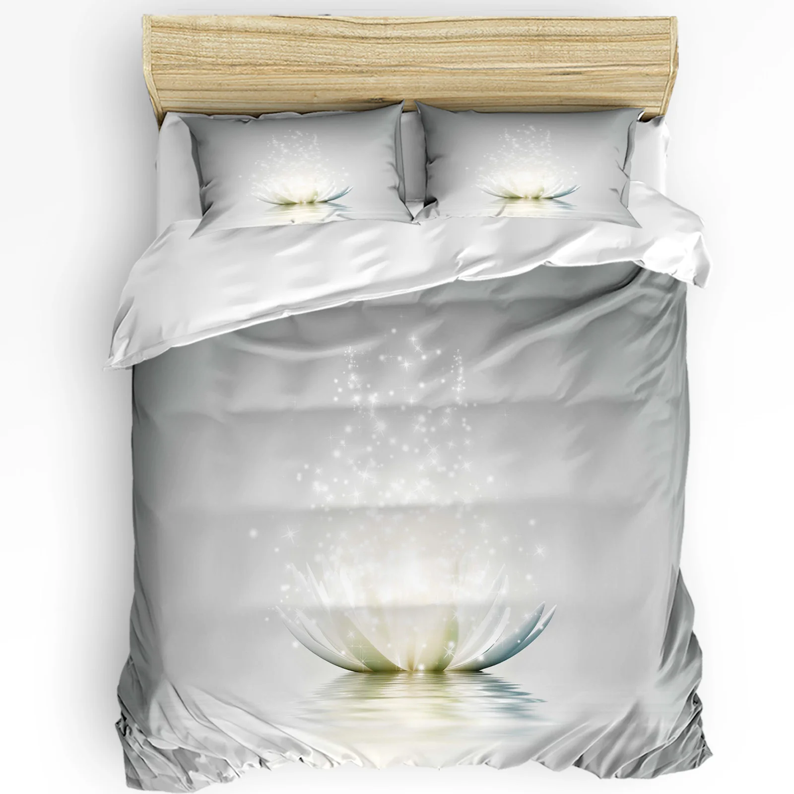 Lotus Bedding Set For Bedroom Bed Home Sacred Geometry Yantra Mandala with Triangle Figur Duvet ...