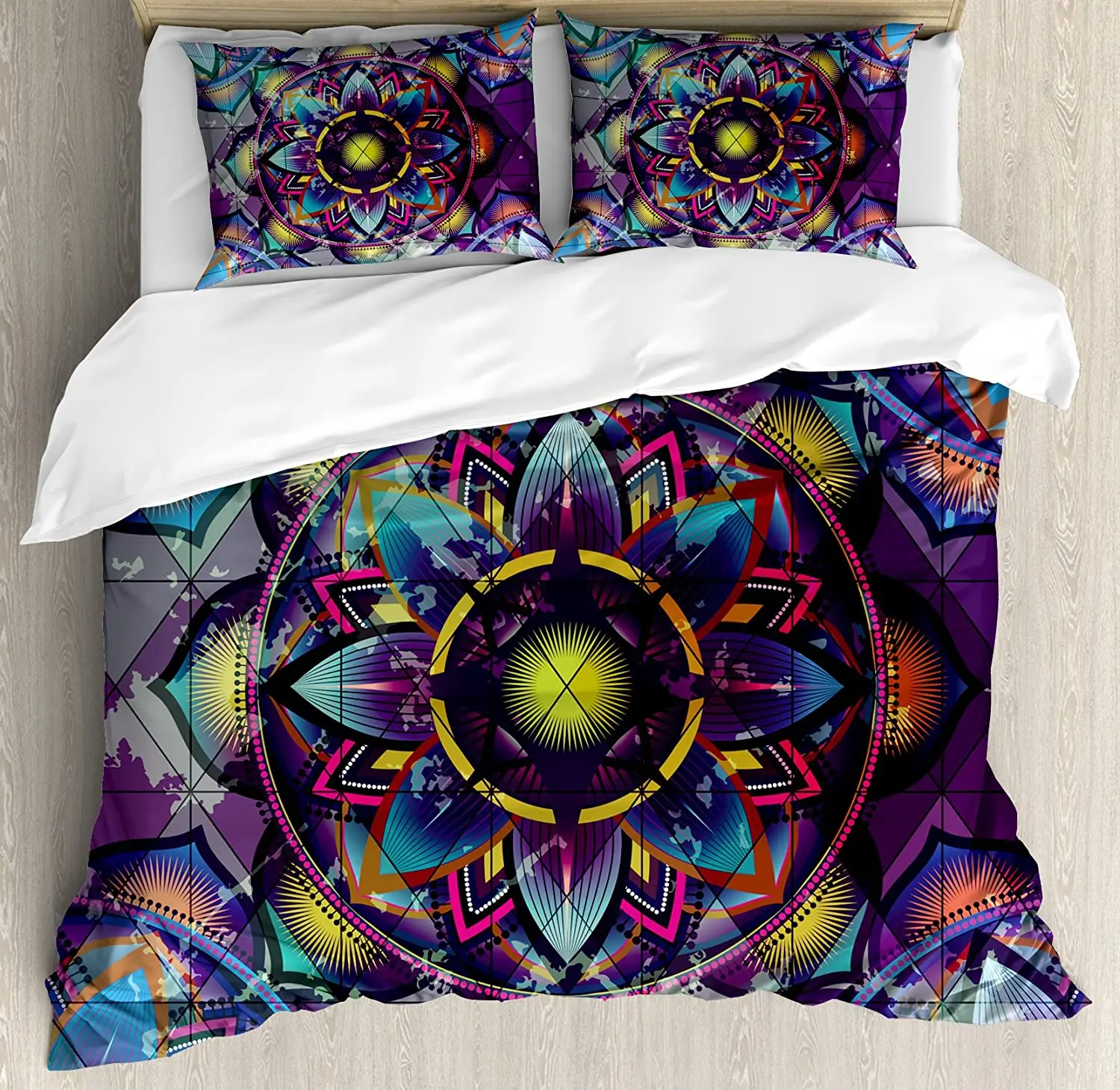 Lotus Bedding Set For Bedroom Bed Home Sacred Geometry Yantra Mandala ...