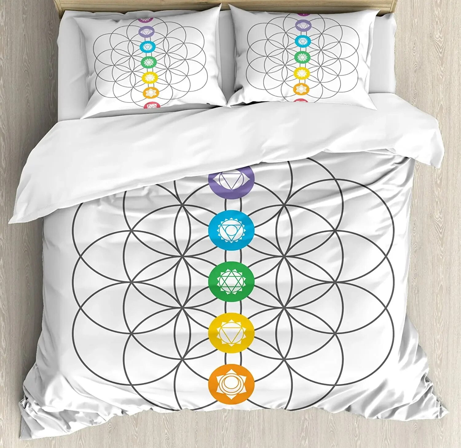Lotus Bedding Set For Bedroom Bed Home Sacred Geometry Yantra Mandala ...