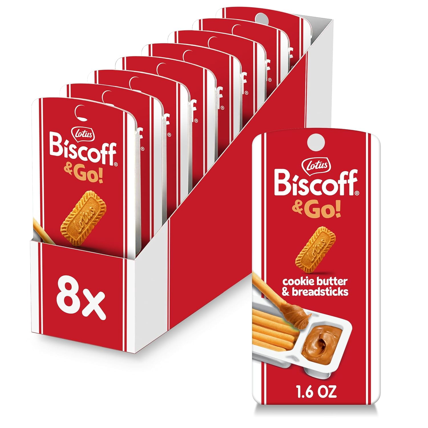 Lotus Biscoff & GO, Cookie Butter and Breadsticks Snack Pack, non GMO ...
