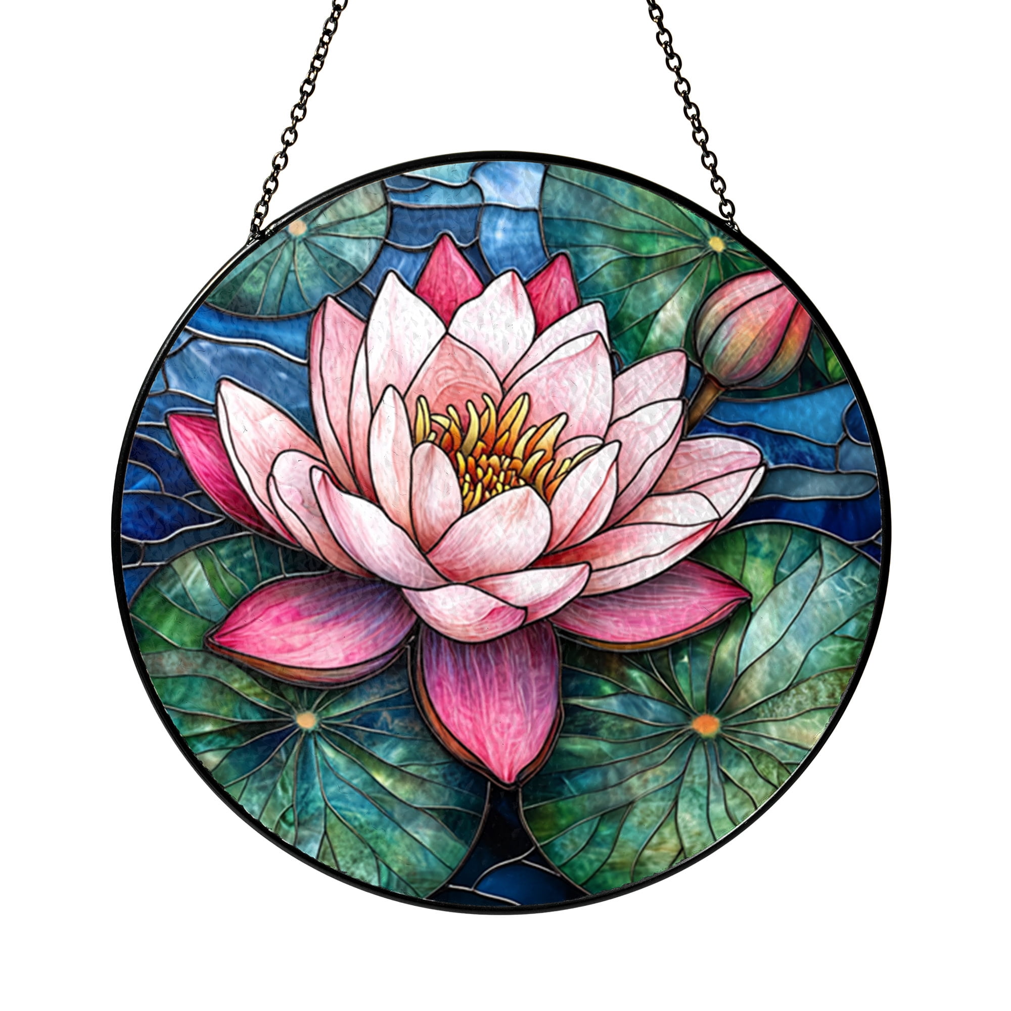 Lotus Blossom Stained Glass Suncatcher – Zen Home Decor - Walmart.com