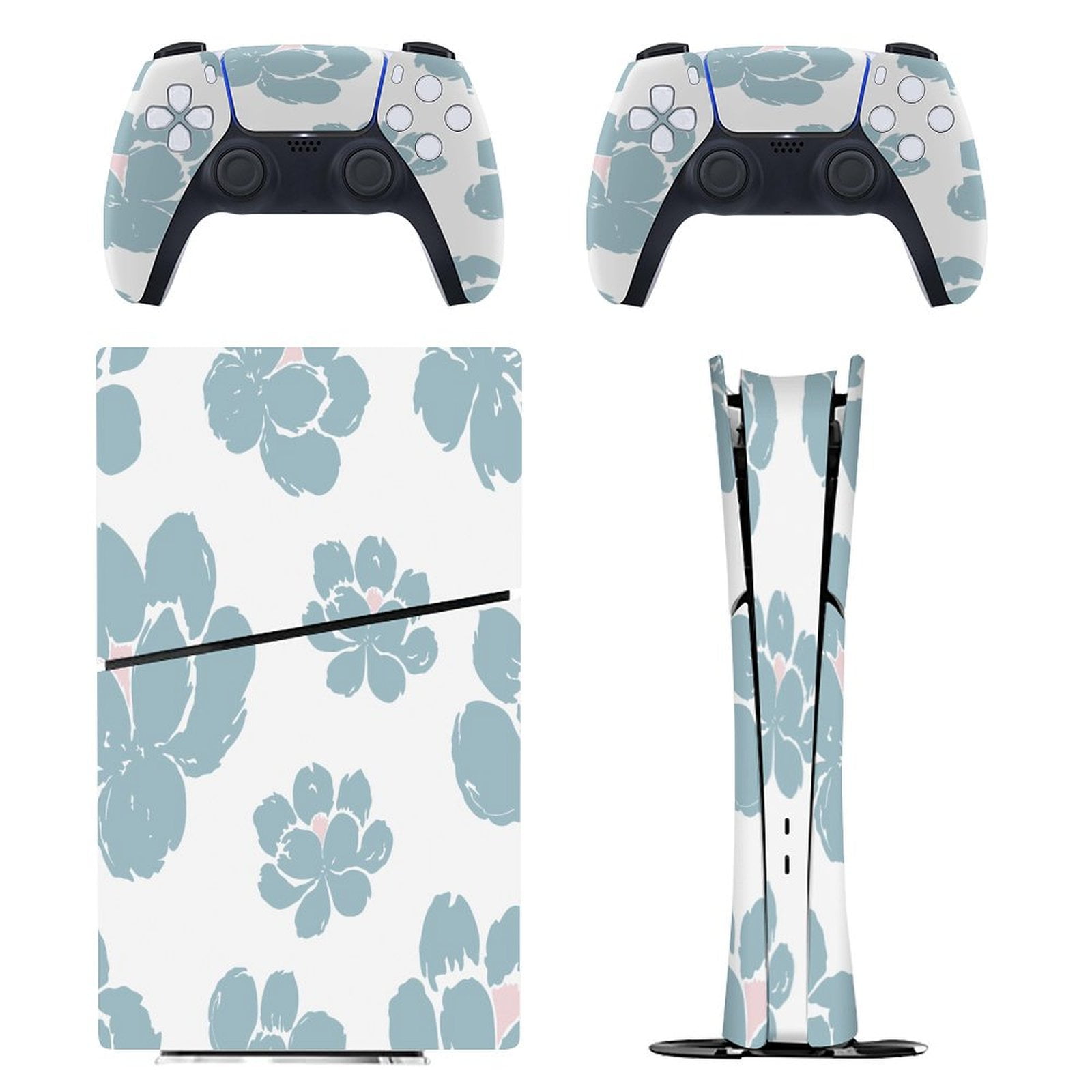 Lotus, Blue,flowers PS5/PS5 Slim Digital Disc Skin Sticker For Console ...