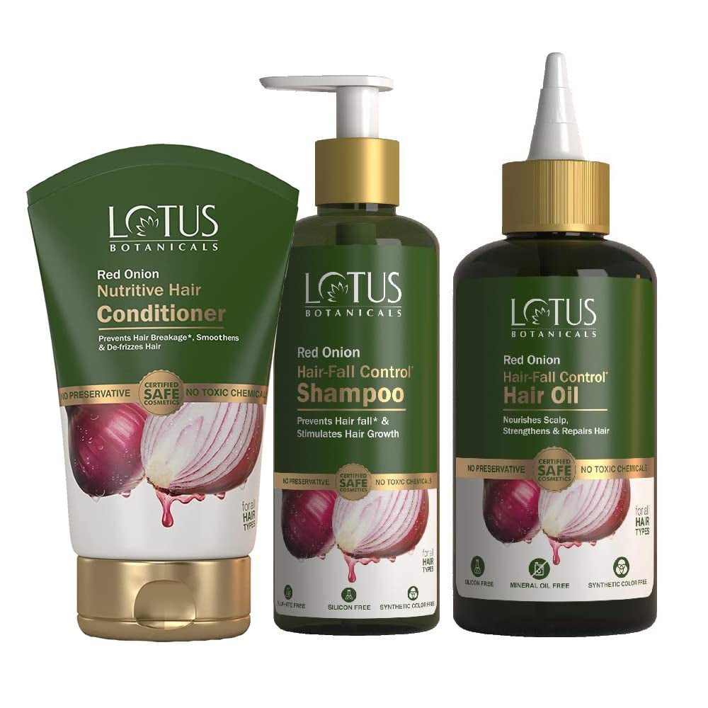 Lotus Botanicals Red Onion Hair Fall Control Shampoo 300Ml With Red ...